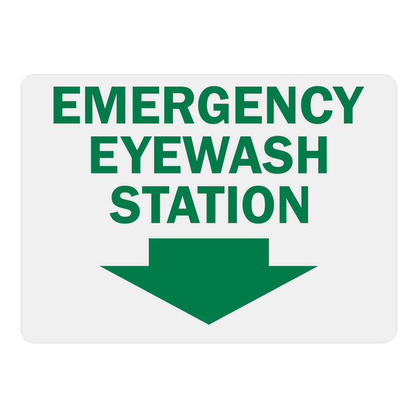 Lavex 10" x 7" Non-Reflective Adhesive Vinyl "Emergency Eye Wash ...