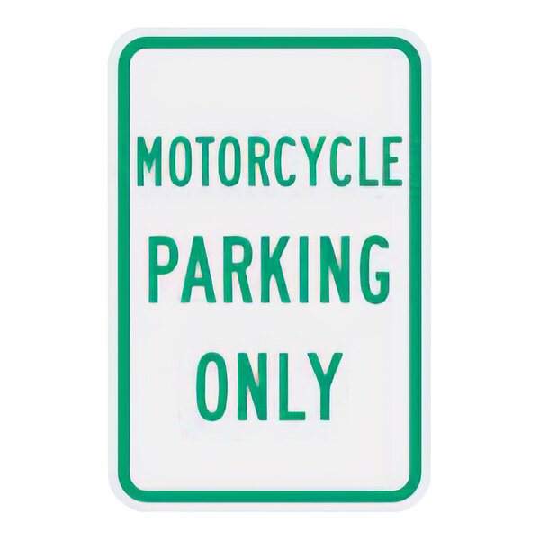 Lavex 18" x 12" Reflective Aluminum "Motorcycle Parking Only" Safety Sign