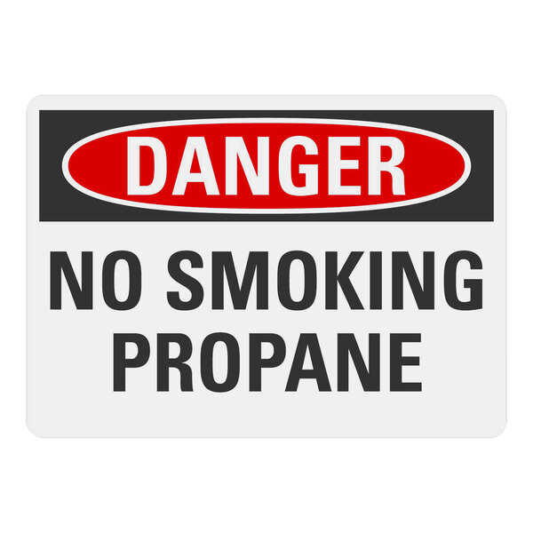 Lavex 10" x 7" Non-Reflective Aluminum "Danger / No Smoking / Propane ...