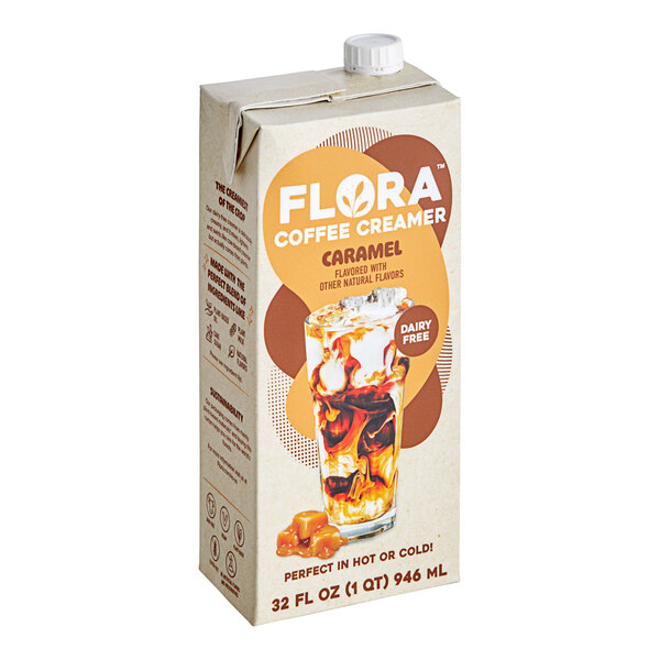 Flora Plant-Based Vegan Caramel Coffee Creamer 32 fl. oz. - 6/Case