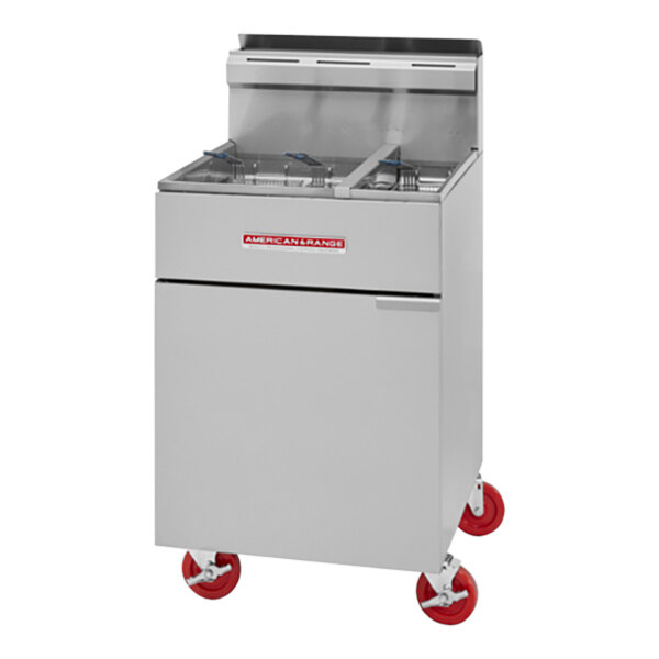 American Range AF-50/25 50 lb. / 25 lb. Natural Gas Floor Fryer ...