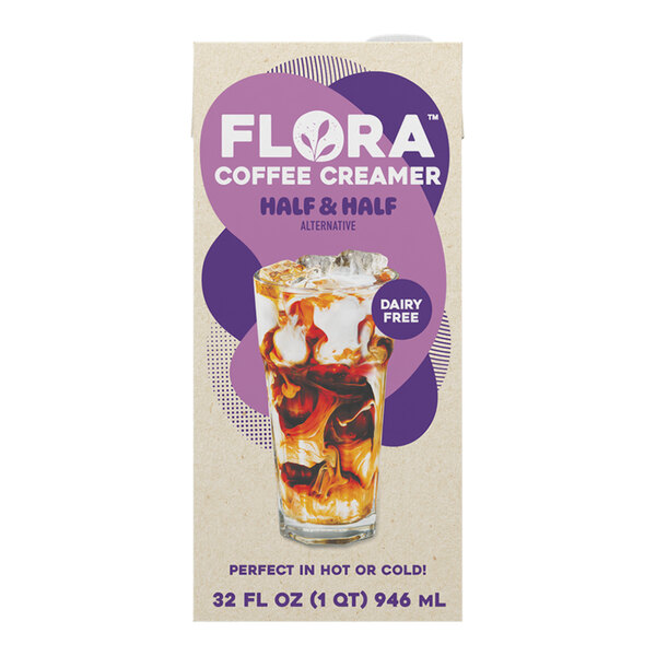 Flora Plant-Based Vegan Half and Half Coffee Creamer 32 fl. oz. - 6/Case