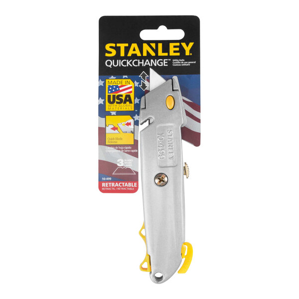 Stanley Quick-Change 8 1/2" Steel Retractable Utility Knife with 3 ...