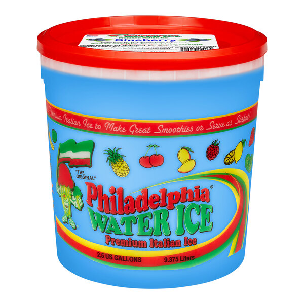 Philadelphia Water Ice Blueberry Italian Ice 2.5 Gallon