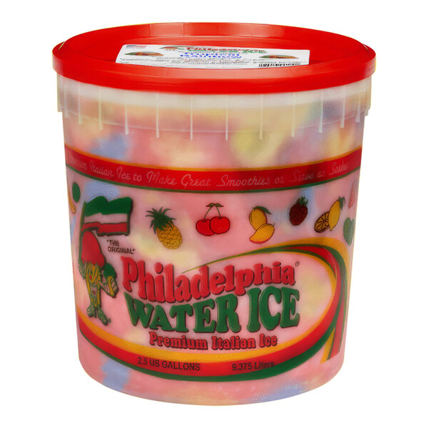 Philadelphia Water Ice Tropical Rainbow Italian Ice 2.5 Gallon