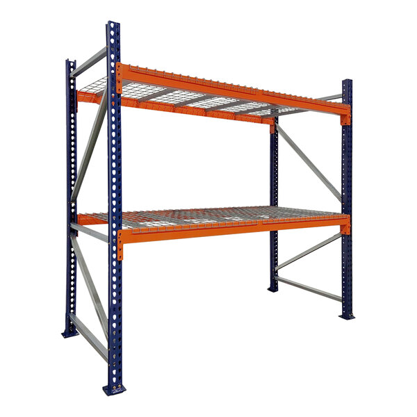 Interlake Mecalux 144" x 42" x 96" Blue / Orange Heavy-Duty Bolted ...