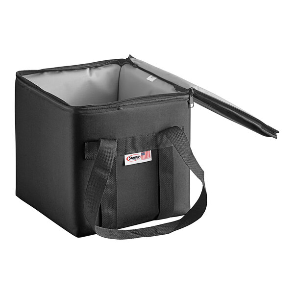 Sterno Customizable 11 1/2" x 11 1/2" x 12" Large Black Nylon Insulated ...