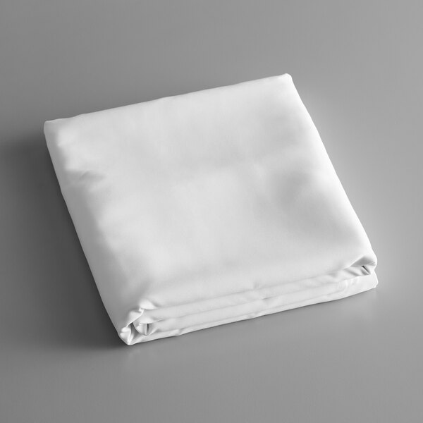 Intedge 72" x 72" Square White 100% Polyester Hemmed Cloth Table Cover