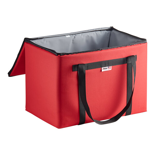 Sterno Customizable 24" x 16" x 17 3/4" Extra-Large Red Nylon Insulated ...