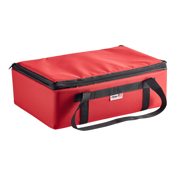 Sterno Customizable 24" x 16" x 8" Medium Red Nylon Insulated Catering ...