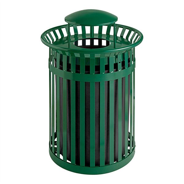 Lancaster Table & Seating 36 Gallon Heavy-Duty Round Green Steel ...