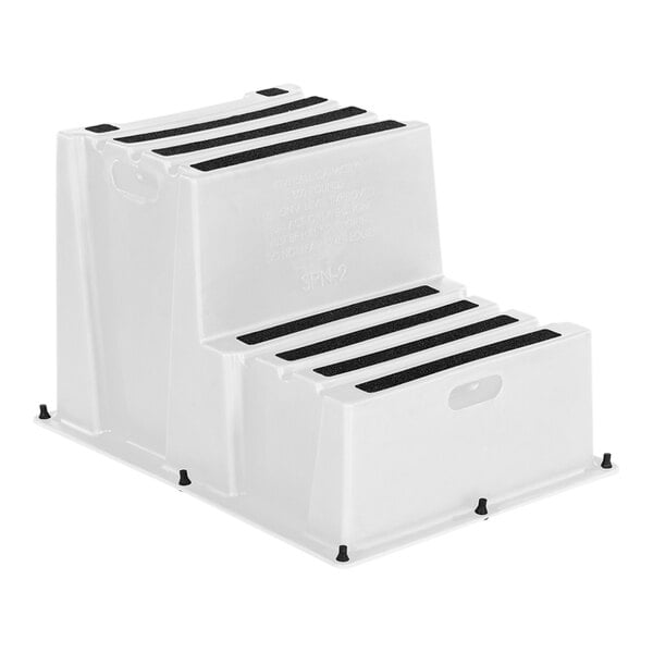 Vestil Marine White Polyethylene Nestable Two-Step Step Stool SPN-2-WT ...