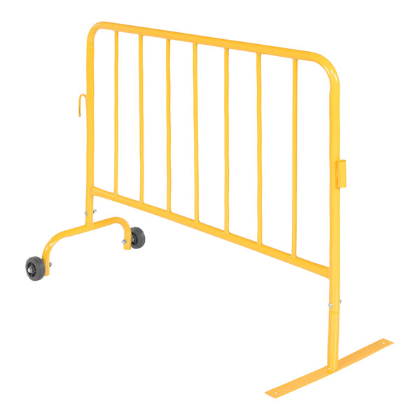 Vestil 47 1/2" Yellow Steel Crowd Control Barrier with Wheeled Foot and ...