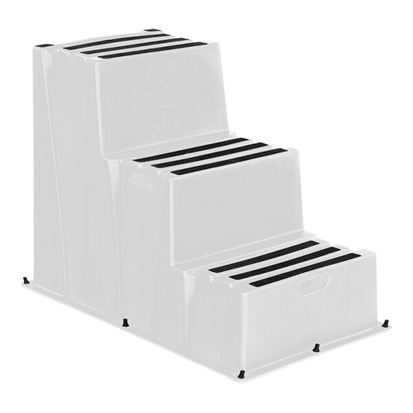 Vestil Marine White Polyethylene Nestable Three-Step Step Stool SPN-3 ...