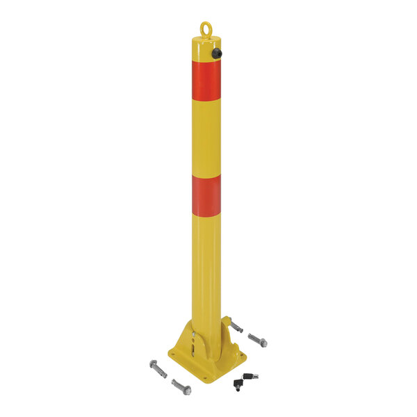 Vestil 5 1/8" x 5 1/2" x 35 1/2" Steel Fold-Down Bollard PARK-P-76-FD