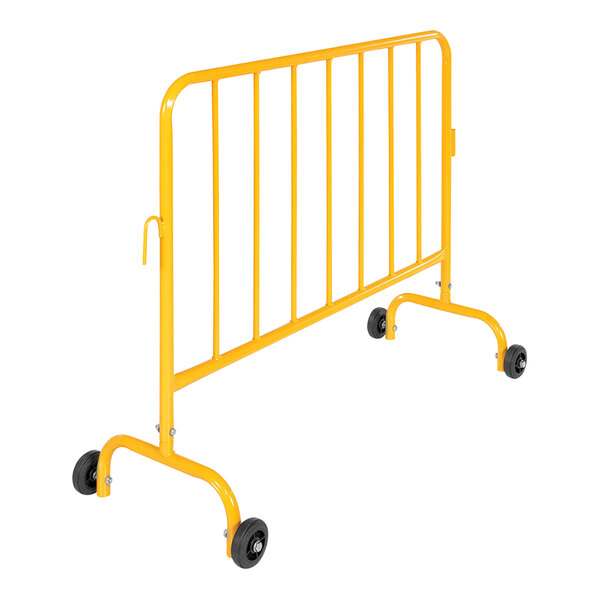 Vestil 47 1/2" Yellow Steel Crowd Control Barrier with Wheeled Feet ...