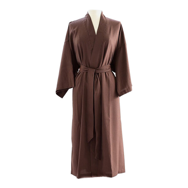 Telegraph Hill Chocolate Seersucker Single Layer Kimono Robe