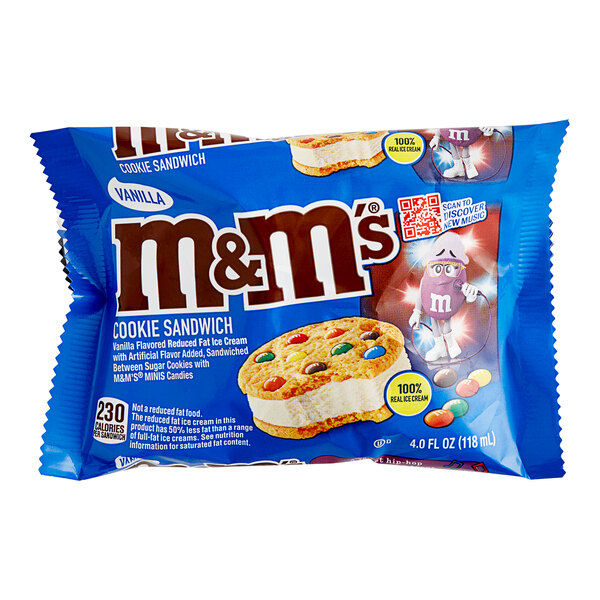 M&M's® Ice Cream Sandwich 4 oz. - 24/Case