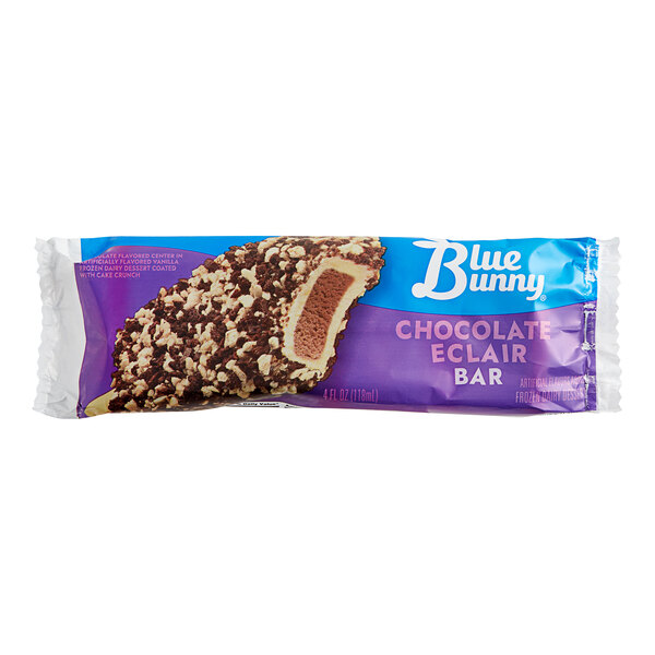 Blue Bunny Chocolate Eclair Frozen Dessert Bar 4 oz. - 24/Case