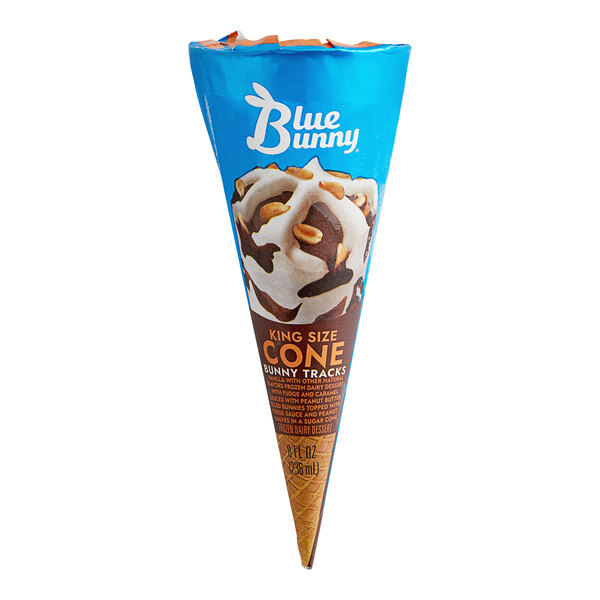 Blue Bunny Bunny Tracks King Size Frozen Dessert Cone 8 oz. - 12/Case