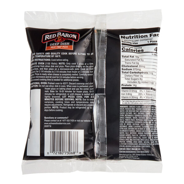 Red Baron Individually Wrapped Deep Dish Singles Meat Trio Pizza 5 ...