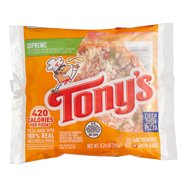 Tony's Individually Wrapped Deep Dish Supreme Pizza 5" - 24/Case