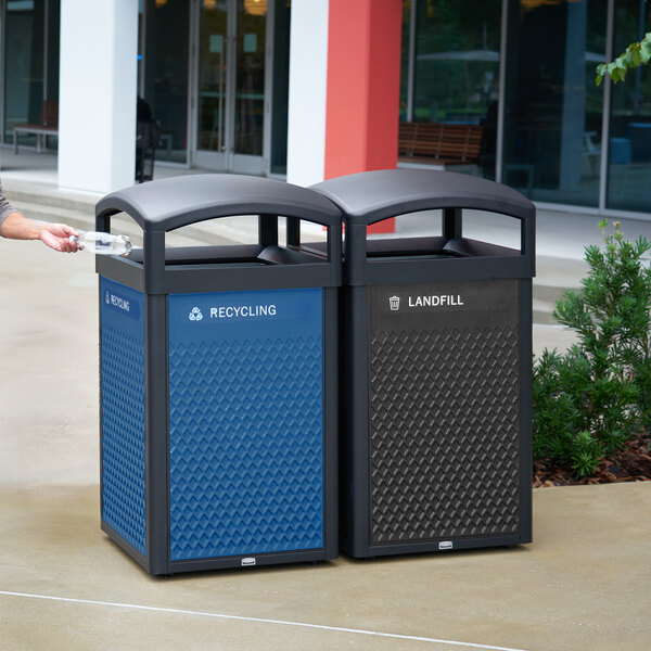 Rubbermaid 2182674 Blue Resin Large "Recycling" Decorative Panel for ...