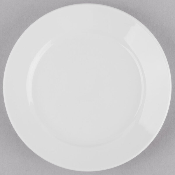 Libbey Porcelana 5 1/2" Bright White Round Wide Rim Porcelain Plate ...
