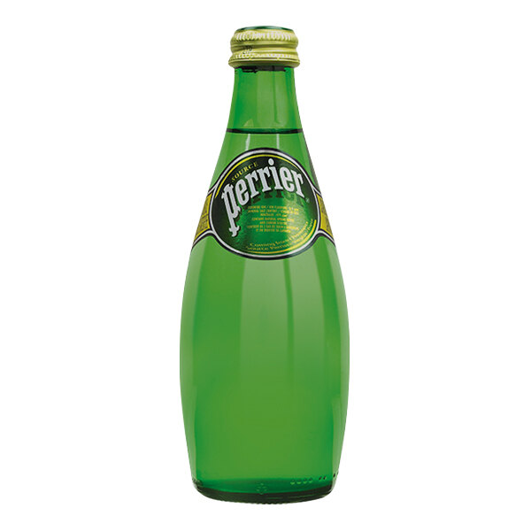 Perrier Sparkling Natural Mineral Water 330 mL Glass Bottle - 24/Case