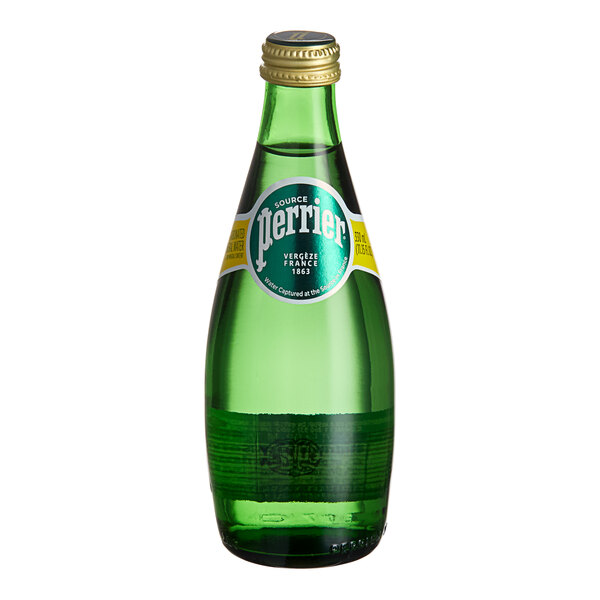 Perrier Sparkling Natural Mineral Water 330 mL Glass Bottle - 24/Case