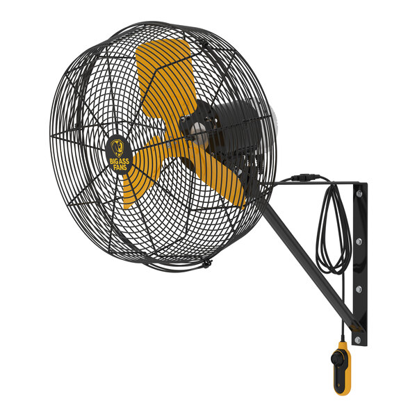 Big Ass Fans AirEye 20" Yellow Wall-Mounted Fan - 120V, 1/3 hp