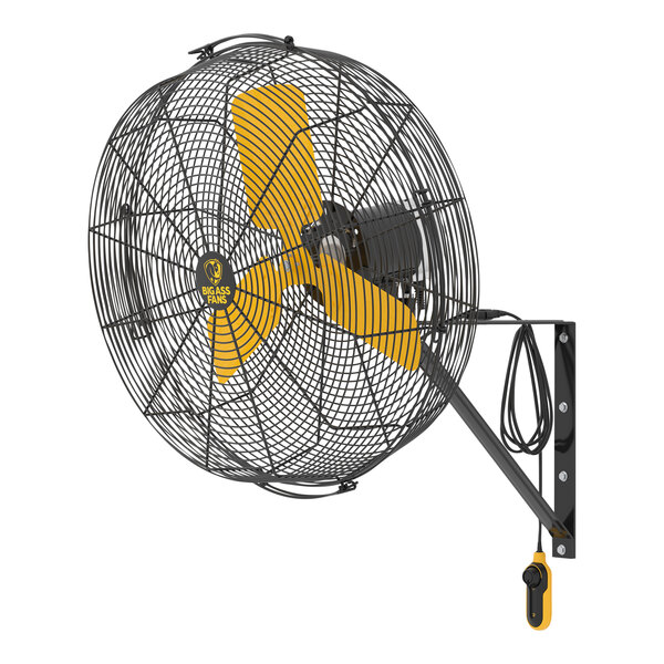 Big Ass Fans AirEye 24" Yellow Wall-Mounted Fan - 120V, 1/3 hp