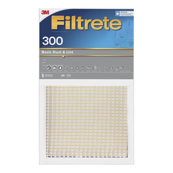 3M Filtrete 14" x 25" x 1" MPR 300 Basic Dust and Lint Air Filter ...