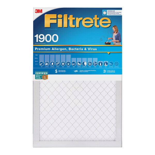 3M Filtrete 18" x 24" x 1" MPR 1900 Premium High-Performance Allergen ...
