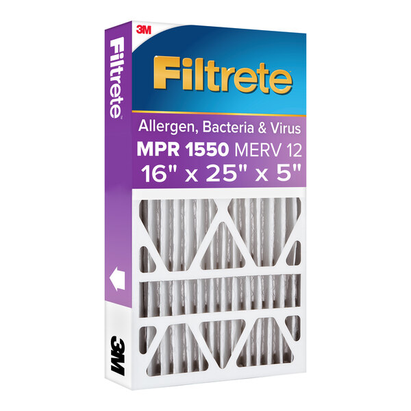 3M Filtrete 16" x 25" x 5" MPR 1550 Ultra Allergen Reduction Deep Pleat ...