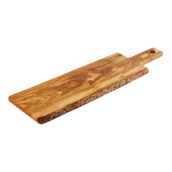 APS 22" x 5 7/8" x 1/2" Olive Wood Rectangular Serving Board with Handle
