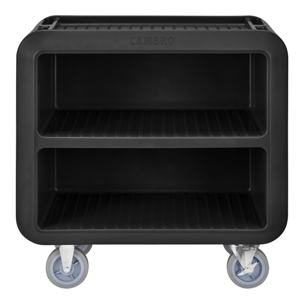 Cambro Service Cart PRO 37 1/2" x 22" x 37 1/4" Black 3-Shelf Beverage ...