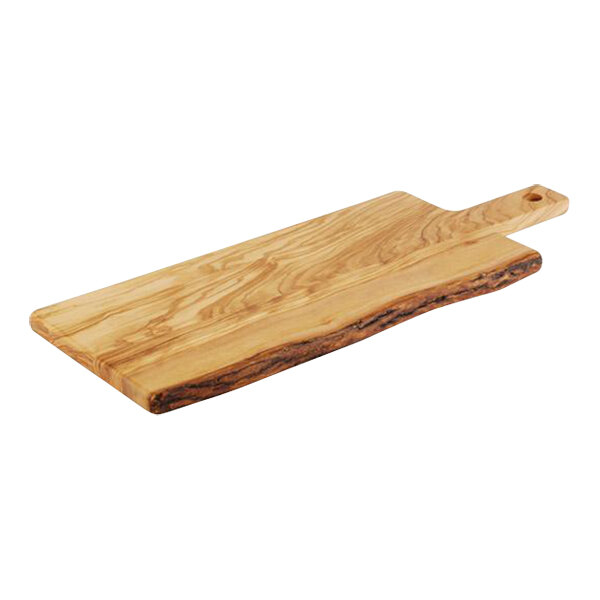 APS 22" x 7 7/8" x 3/4" Olive Wood Rectangular Serving Board with Handle