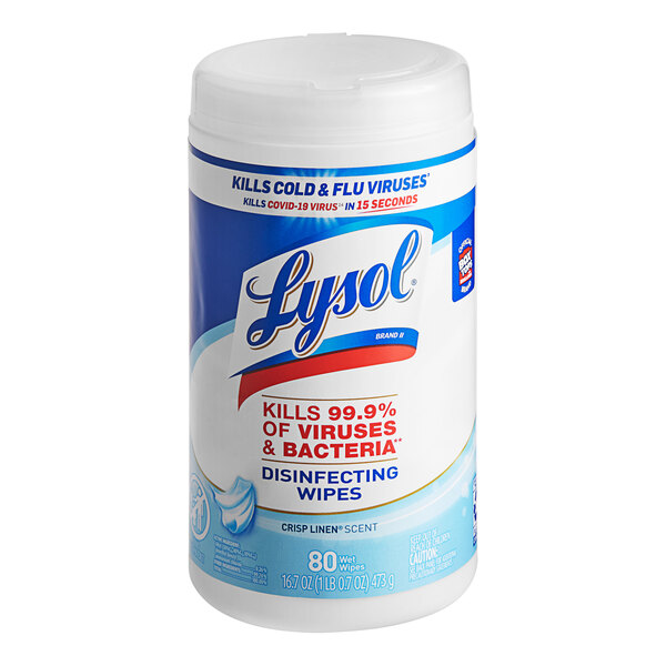 Lysol 80-Count Linen Scent Disinfecting Wipes - 6/Case