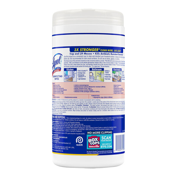 Lysol 80-Count Lemon and Lime Blossom Scent Disinfecting Wipes - 6/Case