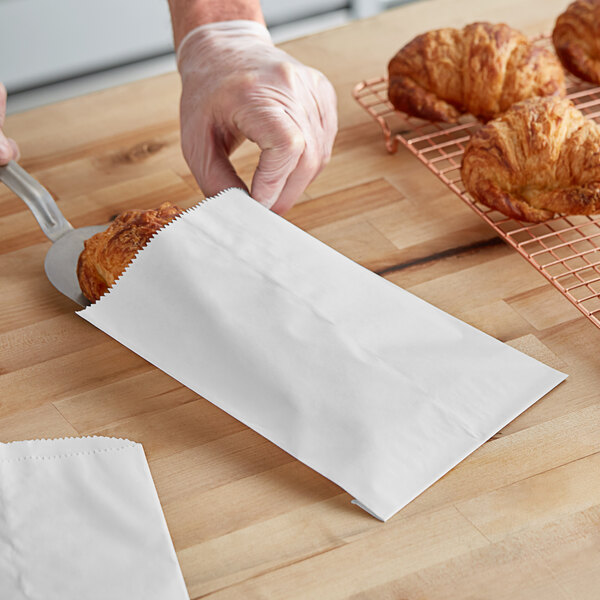 1 lb. 9 1/4" x 6 3/4" Customizable White Gourmet Bag - 1000/Case