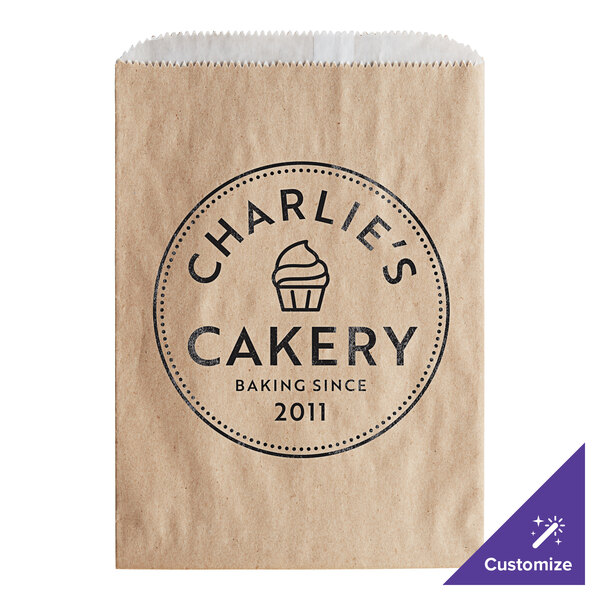 1 lb. 9 1/4" x 6 3/4" Customizable Kraft Gourmet Bag - 1000/Case