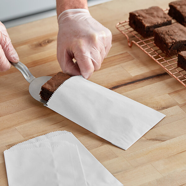 1/4 lb. 6 3/4" x 4 3/4" Customizable White Gourmet Bag - 1000/Case
