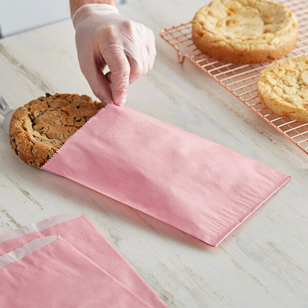 1 lb. 9 1/4" x 6 3/4" Customizable Pink Gourmet Bag - 1000/Case