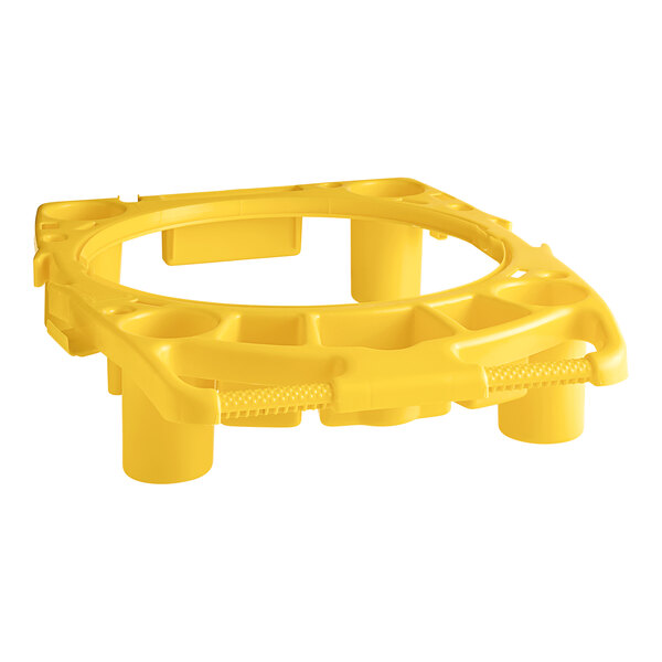Lavex Yellow Round Rim Caddy for 44 Gallon Trash Cans