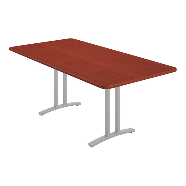 Correll Curvature 36" x 72" Rectangular Cherry Finish Standard Height ...