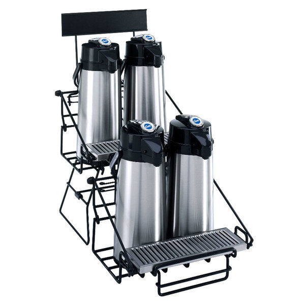 Curtis WR4B0000 Black 27 1/2" x 16" Four Airpot Wire Rack - Two Top ...