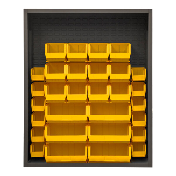 Durham Mfg 48" x 18" x 60" 12 Gauge Steel Enclosed Bin Rack with 30 ...