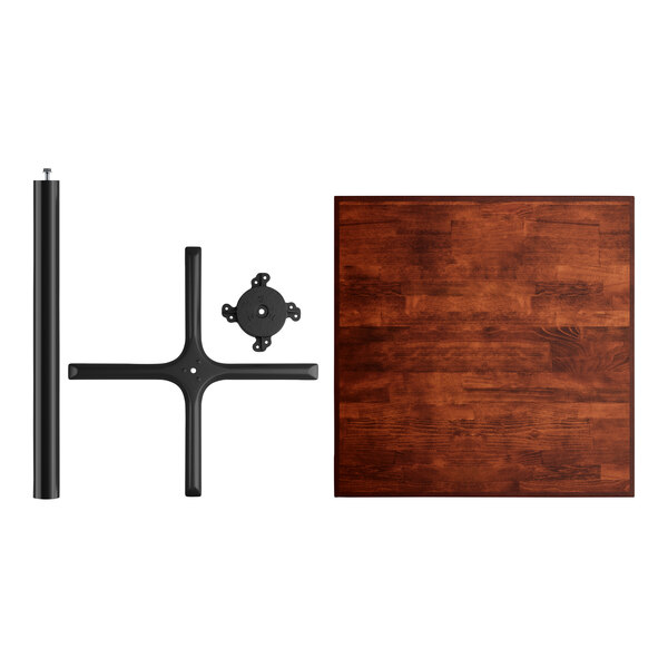 Lancaster Table & Seating 36" Square Bar Height Wood Butcher Block ...