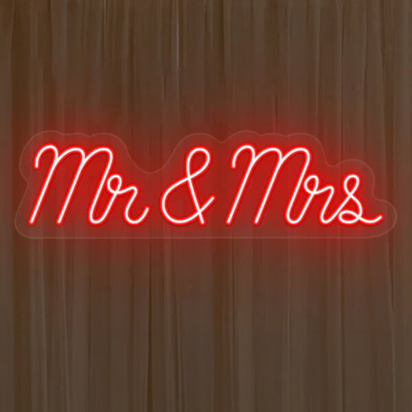 Crazy Neon 31" x 8 1/2" Red LED "Mr & Mrs" Sign CNUS010937